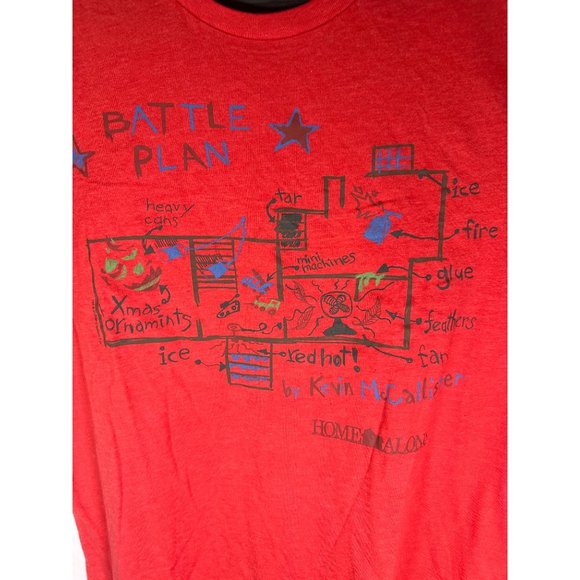 Home Alone | Shirts | Mens Home Alone Red Battle Plan Map Tshirt Size L ...